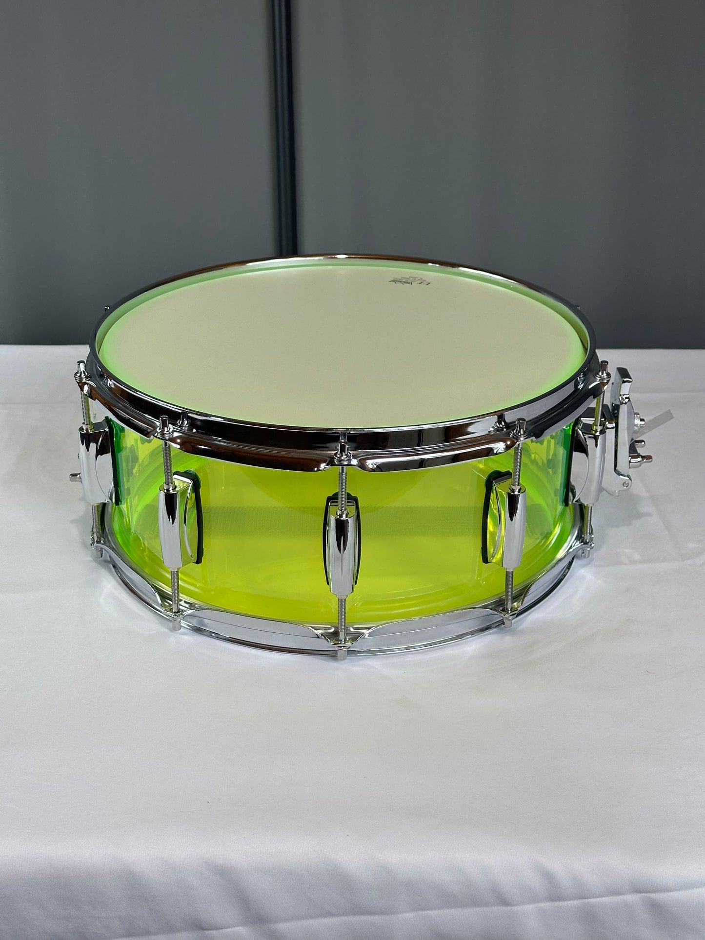 Fluorescent Green Acrylic Snare Drum ASD-14x6-FG – RL Drums